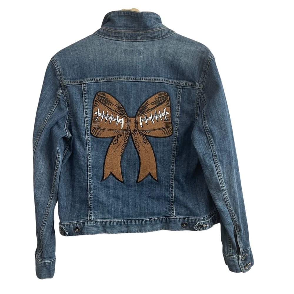 Upcycled Football Denim Jacket - Gem